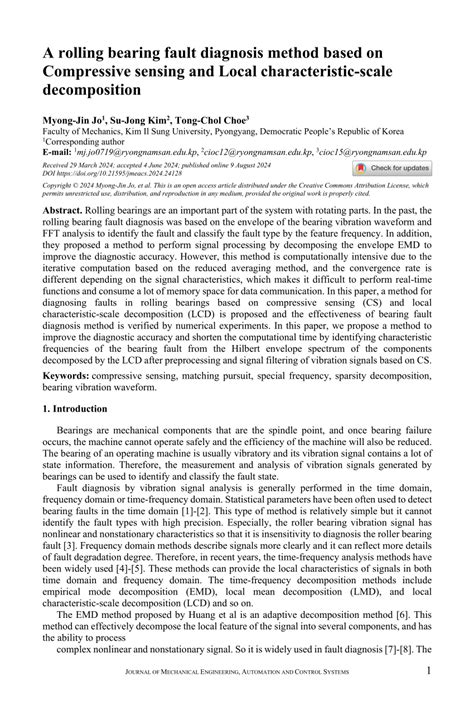 Pdf A Rolling Bearing Fault Diagnosis Method Based On Compressive Sensing And Local