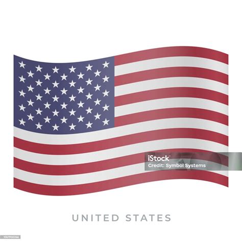 미국 흔들며 플래그 아이콘 벡터 벡터 그림 흰색 절연입니다 국기에 대한 스톡 벡터 아트 및 기타 이미지 국기 기 날기 Istock