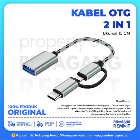 Jual Adapter Converter Kabel Usb Otg 2 In 1 Micro Dan Type C Untuk Tablet Dan Smartphone