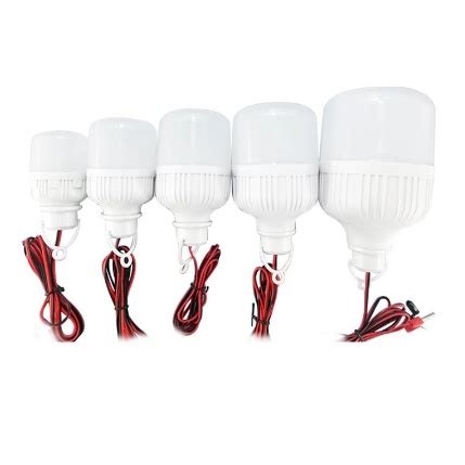 Jual Lampu LED DC 6W 12W 18W 25W 30W Aki Solar Cell Panel Surya DC 12V Kabel Capit Bohlam Accu