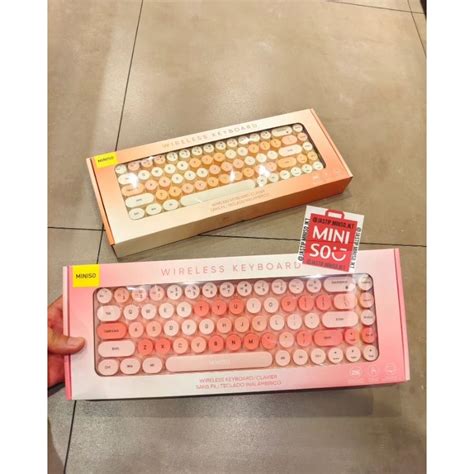 Jual Miniso 🆕 Keyboard Wireless Fashion Wireless Keyboard Model Sk 676ag Orange Pink