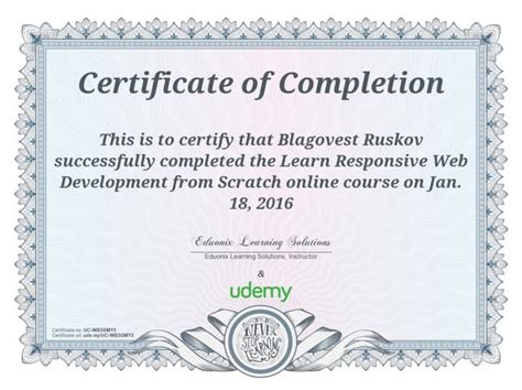 Udemy Certificate Responsive Web Development Pdf
