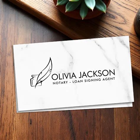 Notary Quill Pen And Ink Business Card Zazzle