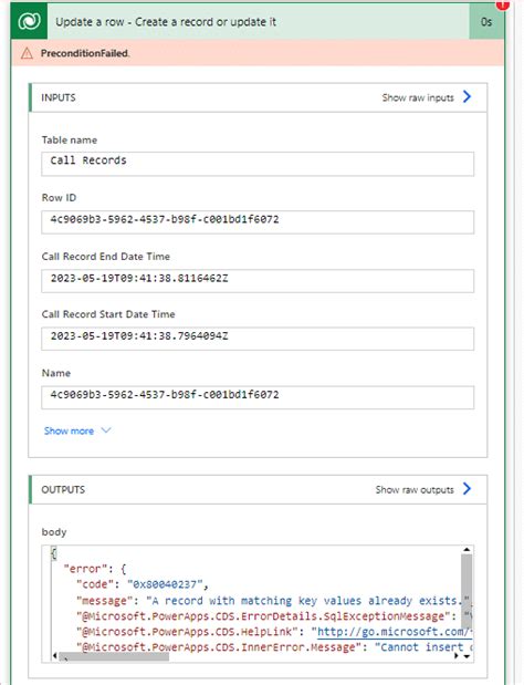 upsert in dataverse when using power automate