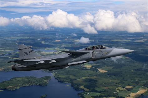 Saab Jas 39 Gripen Jet Fighter Soars Hd Military Warplane Wallpaper