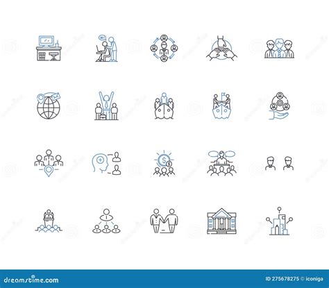 Association Cluster Line Icons Collection Collaborate Nerking Education Membership Unity