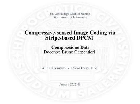 Compressive Sensed Image Coding Slide Ppt