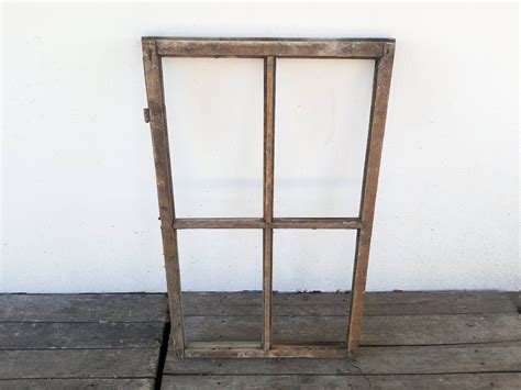 Antique Farmhouse Brown Window Frame Wooden Frames Wall Decor Etsy