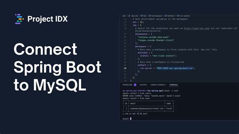 How To Connect Spring Boot To Mysql On Project Idx Youtube