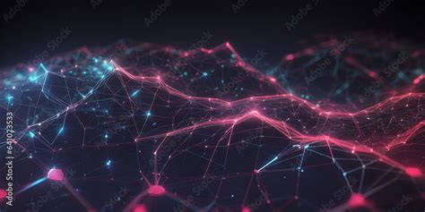 wireframe background with plexus effect futuristic vector illustration