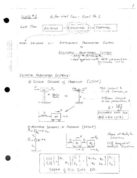 Model Structure Structural Dynamics Handout Cee 511 Docsity