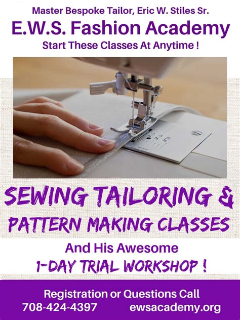 Aug 30 Sewingtailoring Pattern Making Classes And Workshops At Ews
