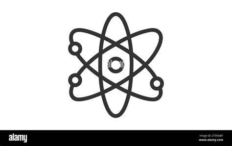 A Stylized Black Atom Icon With Orbiting Electrons Showcasing A Central Nucleus With Scientific
