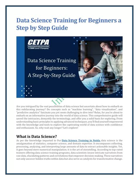 Ppt Data Science Training For Beginners A Step By Step Guide Cetpa Infotech Powerpoint