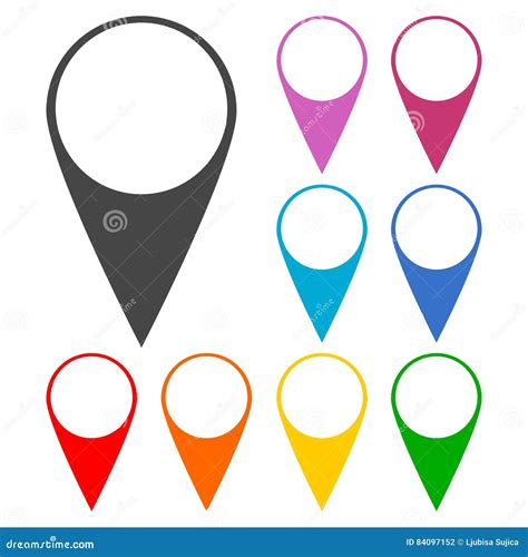 Map Pointer Icons Set Stock Vector Illustration Of Navigation