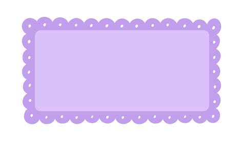 Scalloped Edge Rectangle Long Frame Badge Vector Simple Label Sticker