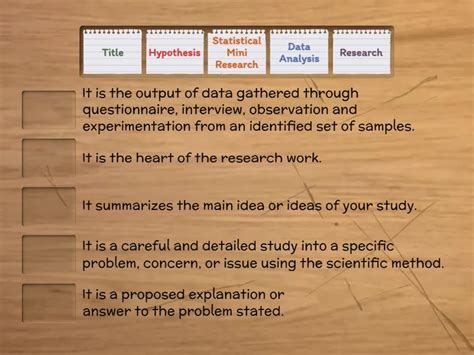 Statistical Mini Research Match Up