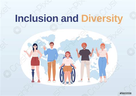 Inclusion And Diversity Flat Vector Banner Template Stock Vector