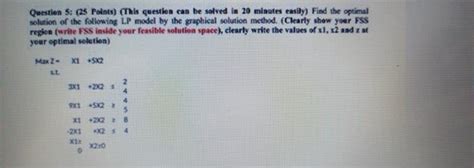 solved question 5 25 points this question can be solved