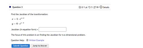 Solved Find The Jacobian Of The Transformation