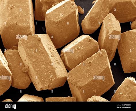 Sugar Crystals Coloured Scanning Electron Micrograph Sem Of Crystals