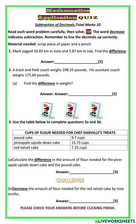 Subtraction Of Decimals With Regrouping Worksheet Live Worksheets