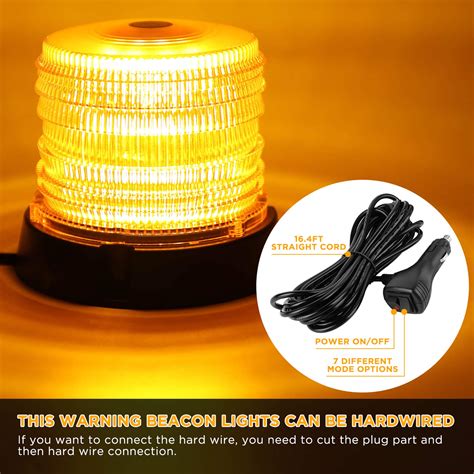 Aspl 2pcs Led Warning Flash Beacon Lights 60 Led Amber