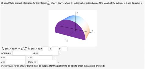 Solved Point Write Limits Of Integration For The Chegg Com