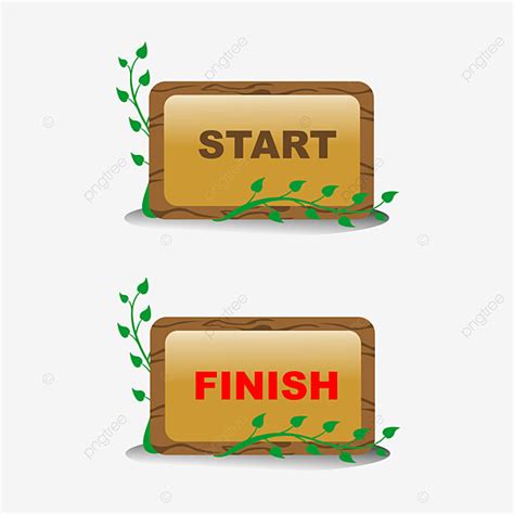 Start Finish Line Vector PNG Images Start And Finish Game Buttons With