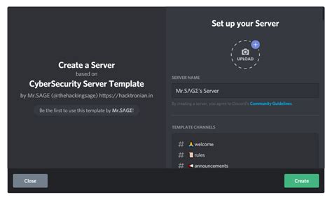 Discord Cybersecurity Server Template Hacktronian