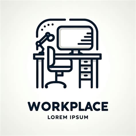 Workplace Vector Line Icon Simple Thin Line Icon Premium Quality Design