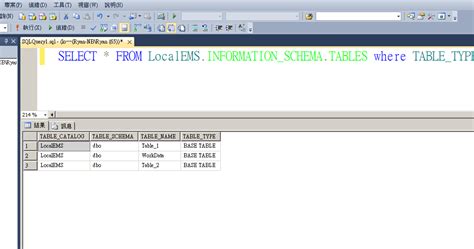 Sql 指令列出某資料庫中資料表清單table List及資料表數量