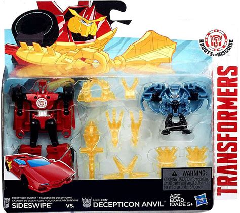 Transformers Robots In Disguise Minicon Battle Pack Sideswipe Decepticon Anvil Action Figure