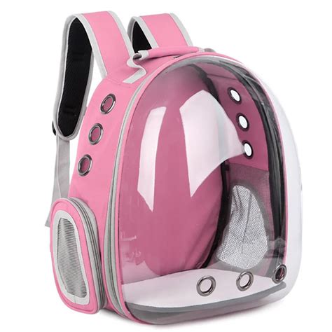 Прозрачный рюкзак для переноски животных Pet Cat для кошек и собак Pink ...
