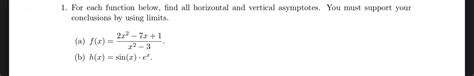 solved for each function below find all horizontal and