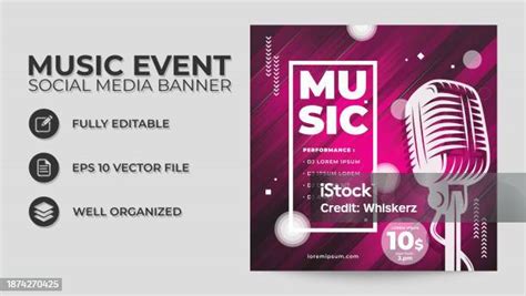 음악 밤 댄스 파티 포스터 템플릿 디스코 클럽 파티 이벤트 전단지 소셜 미디어 게시물 초대 음악에 대한 스톡 벡터 아트 및 기타 이미지 Istock