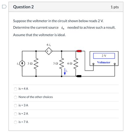 Solved Question Pts Suppose The Voltmeter In The Circuit Chegg Com
