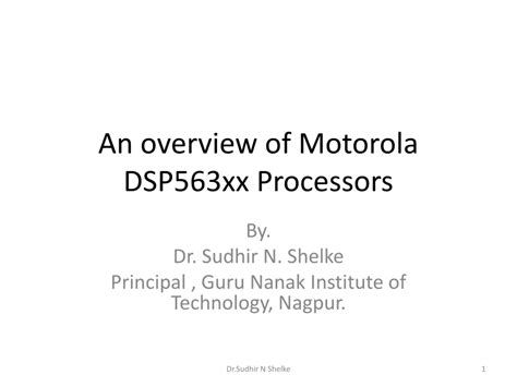 PDF An Overview Of Motorola DSP563xx Processors