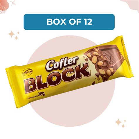 Cofler Block Milk Chocolate Bar with Peanuts, 38 g / 1.34 oz ea (box of ...