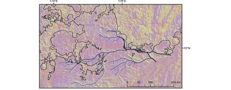 D8 Single Flow Direction Map Derived From Mola Data At 460 Mpixel The