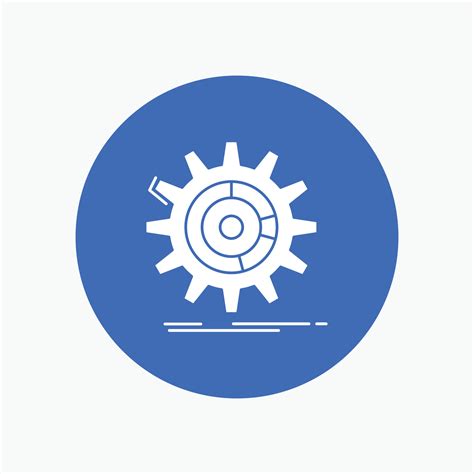 Setting Data Management Process Progress White Glyph Icon In Circle Vector Button