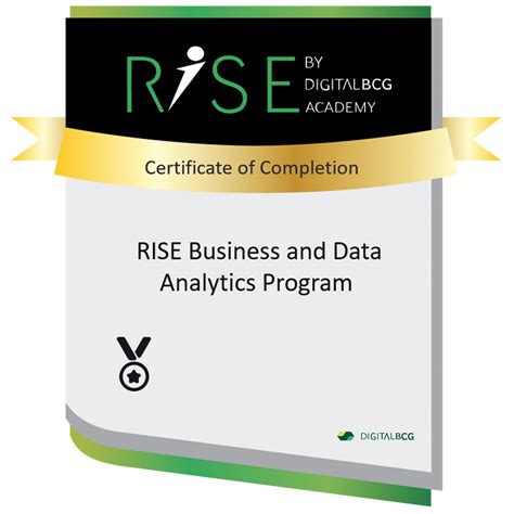 Bcg Rise Certificate Of Completion Business And Data Analytics Program