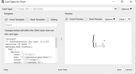 Cloze Deletion Immediately After Begin Aligned In Equation Not Shown On Card Issue