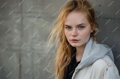 Premium Photo Woman With Long Red Hair Wearing White Jacket