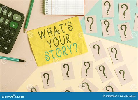 Writing Note Showing What S Is Your Story Question Business Photo Showcasing Analysisner Of