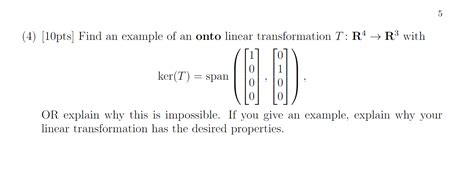 Solved 4 [10pts] ﻿find An Example Of An Onto Linear