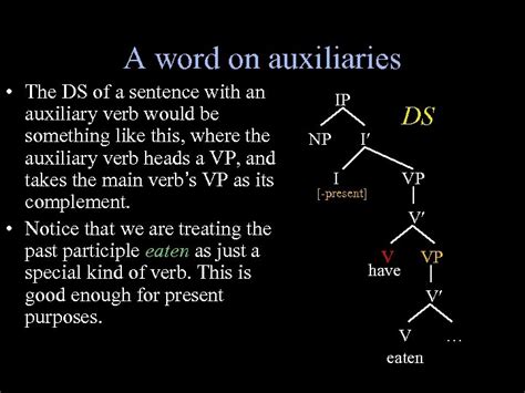 English Syntax Week 11 Verb Movement Aspectual Auxiliaries