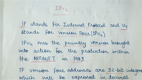 Ipv4ip Version 4 Ipv4 Address Ipv4 Header Youtube