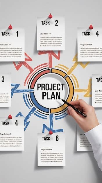 Infographic Template With Six Paper Notes Connected With Hand Drawn Arrows Circle Diagram Vector