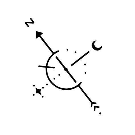 Celestial Compass Tattoo Temporalis